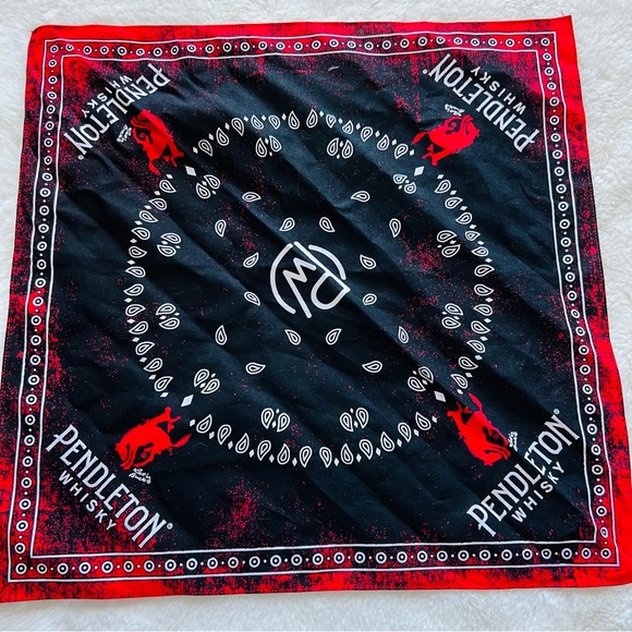 Pendleton | Accessories | Pendleton Whisky Bandana Black Red Handkerchief Bandanna | Poshmark